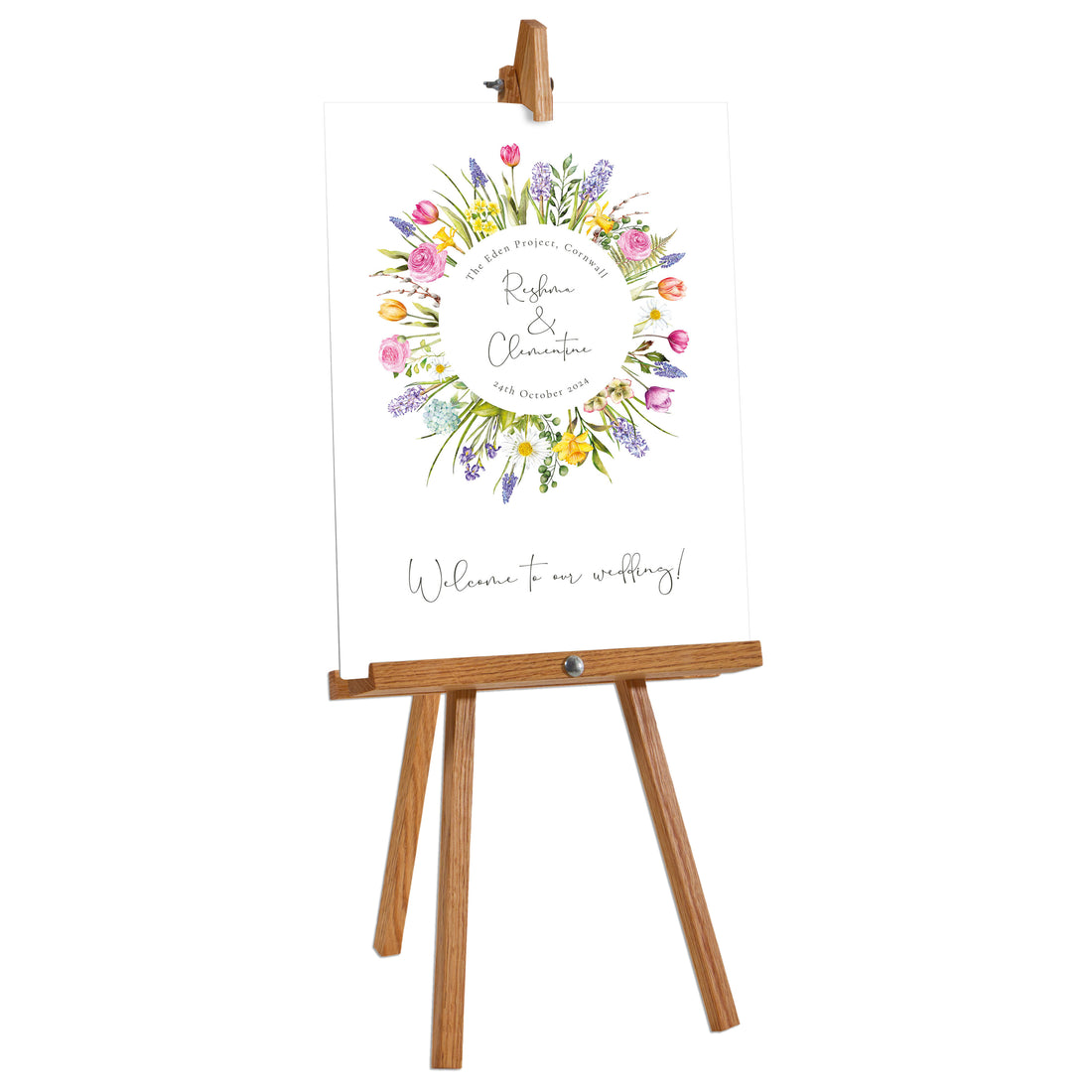 Spring Flowers Welcome Sign/ Wedding Timeline Board – Paper Willow