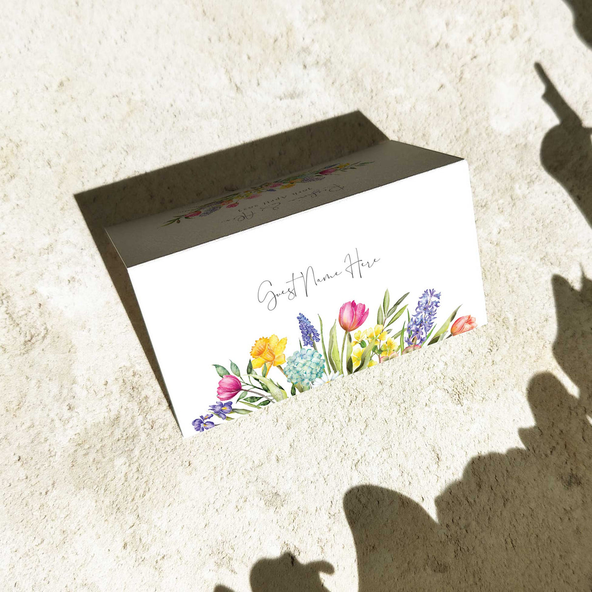 Spring Flowers Folded Place Cards – Paper Willow