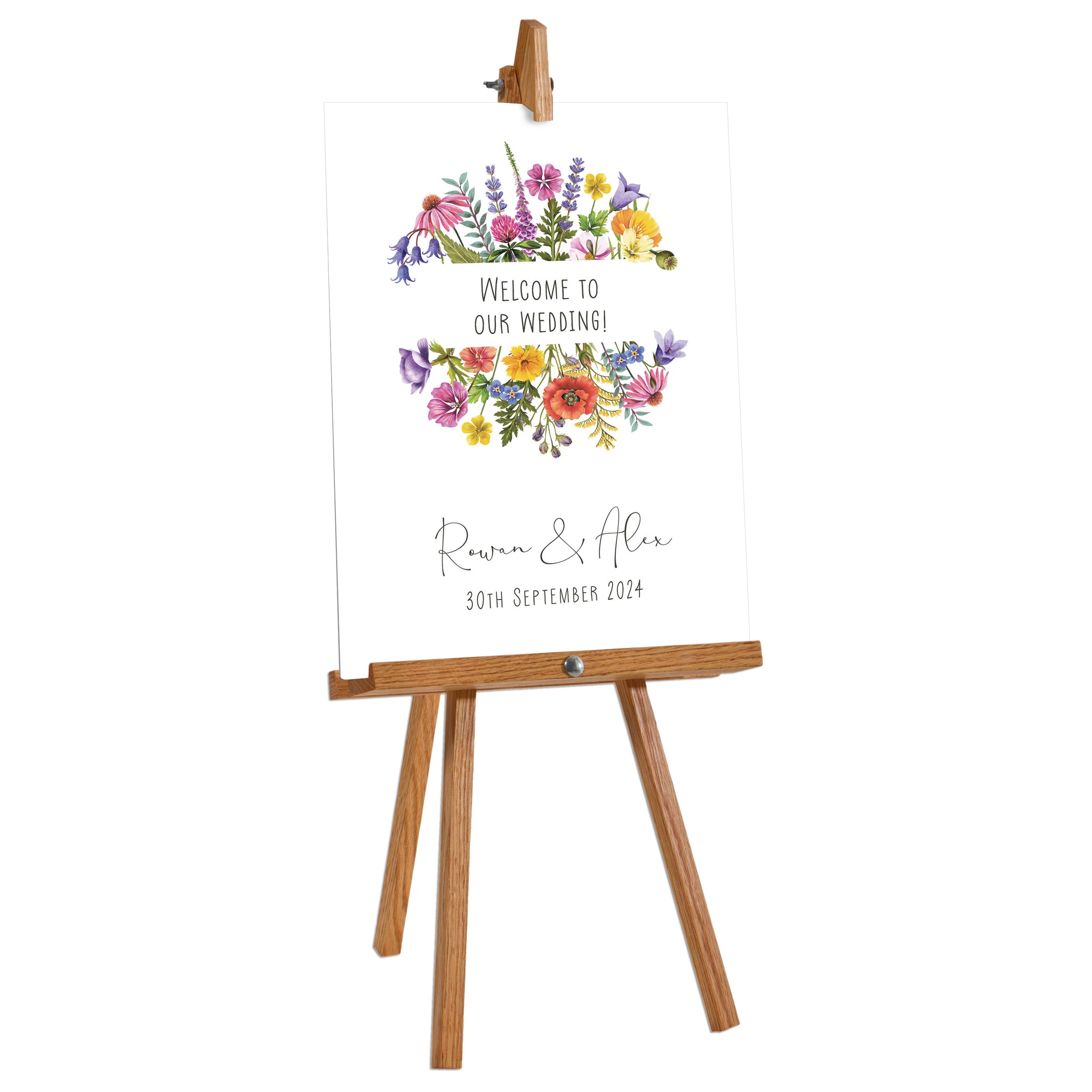Colourful Flowers Welcome Sign/ Wedding Timeline Board – Paper Willow